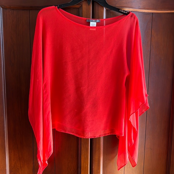 Matty M | Tops | Matty M Poncho Like Top Silk Color Red Xss | Poshmark